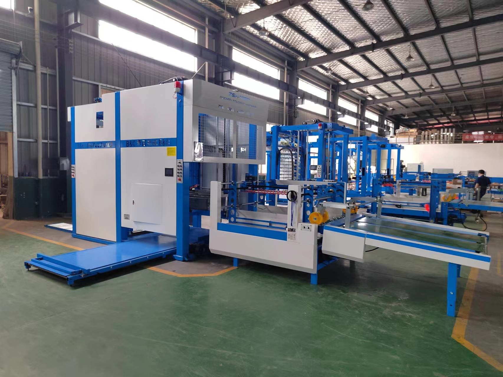 Automatic Corrugated Paper Flip Flop Pallet Stacker And Collecting Machine